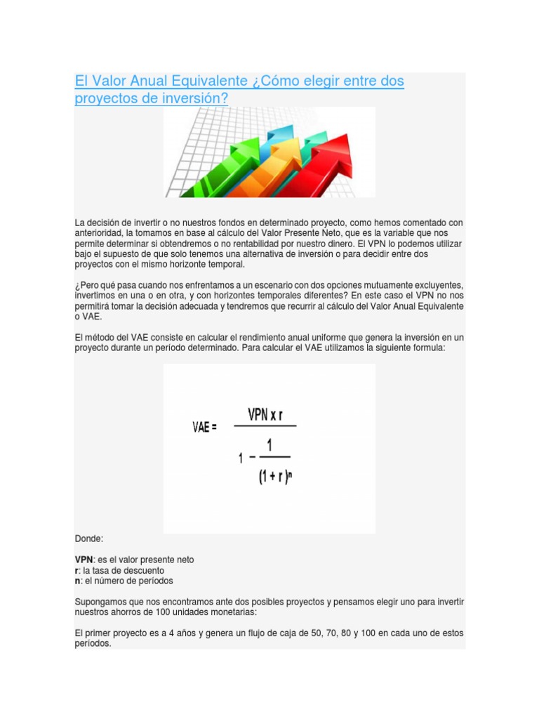 Ejemplo de VAE | PDF | Valor presente neto | Flujo de efectivo