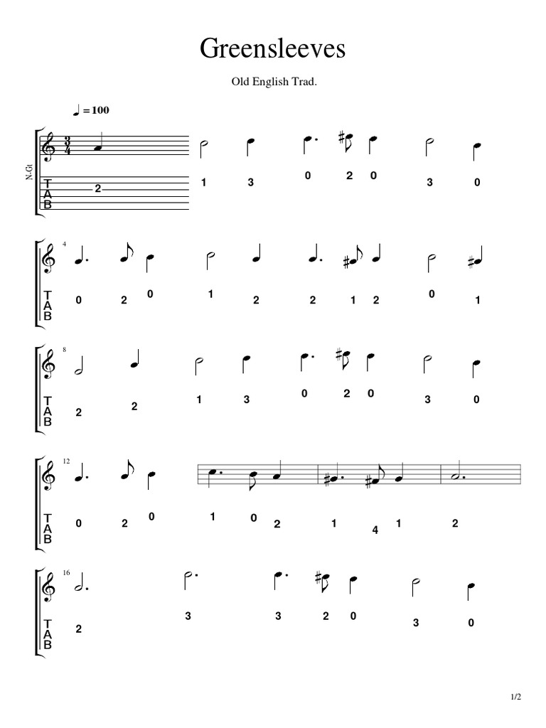 Greensleeves: Old English Trad | PDF