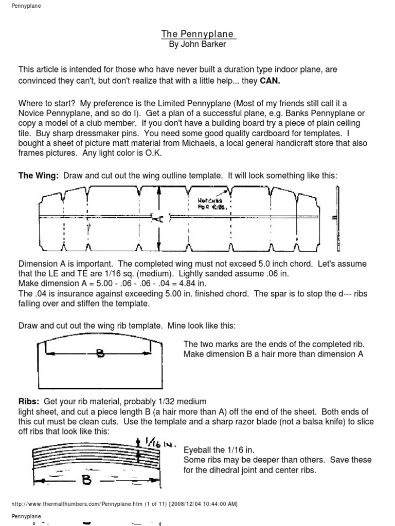 Penny Plane by John Barker | PDF | Adhesive | Propeller