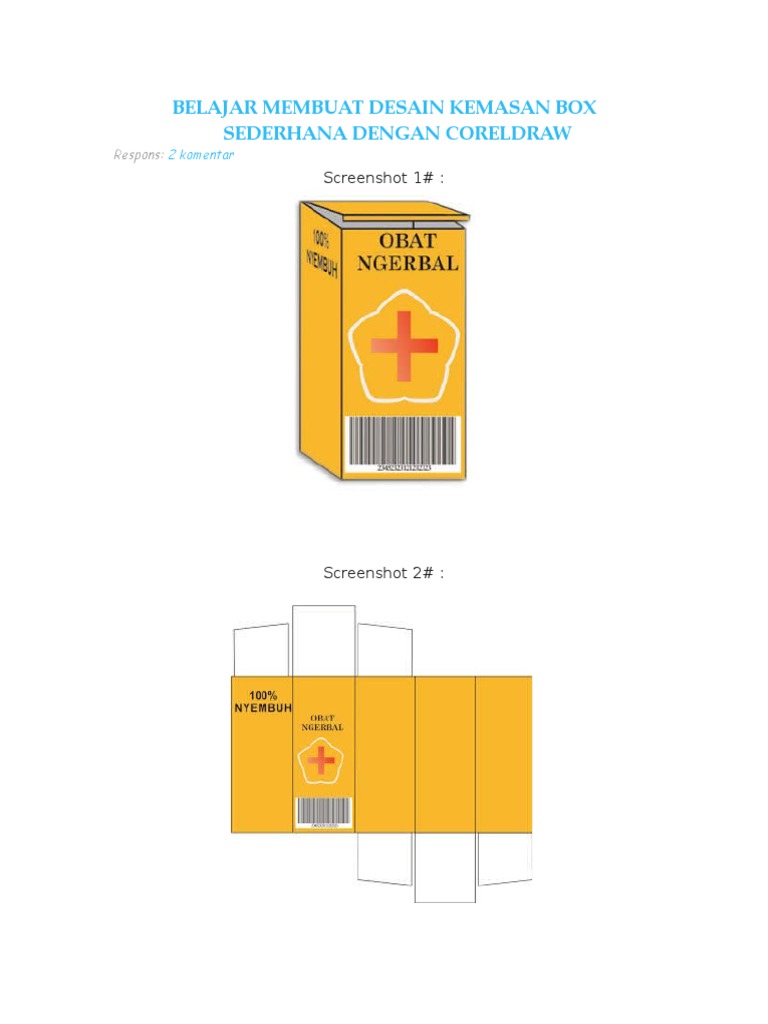 Belajar Membuat Desain Kemasan Box Sederhana Dengan Coreldraw | PDF