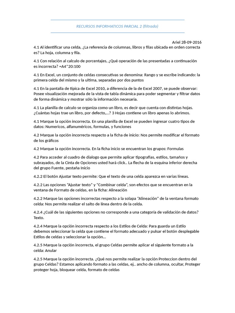 PARCIAL 2 Recursos - Informaticos | PDF | Microsoft PowerPoint | Microsoft Excel