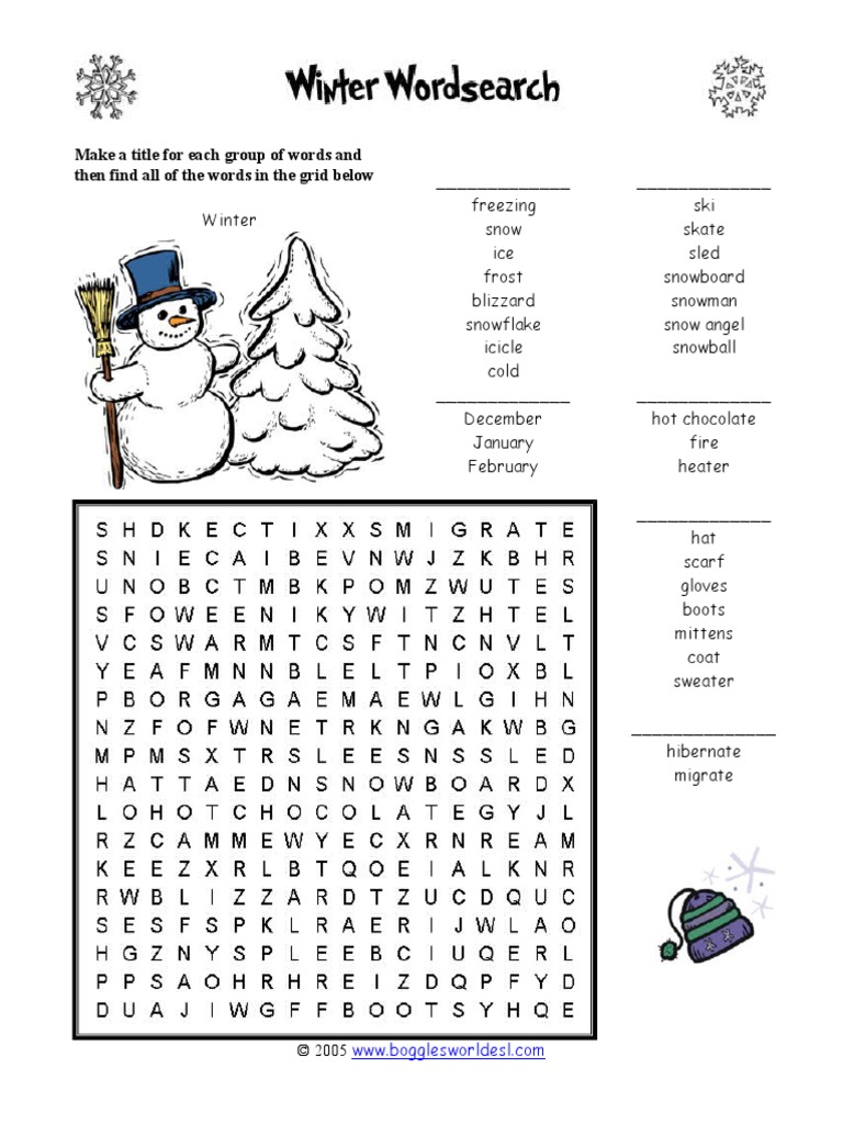 Winter Wordsearch | PDF