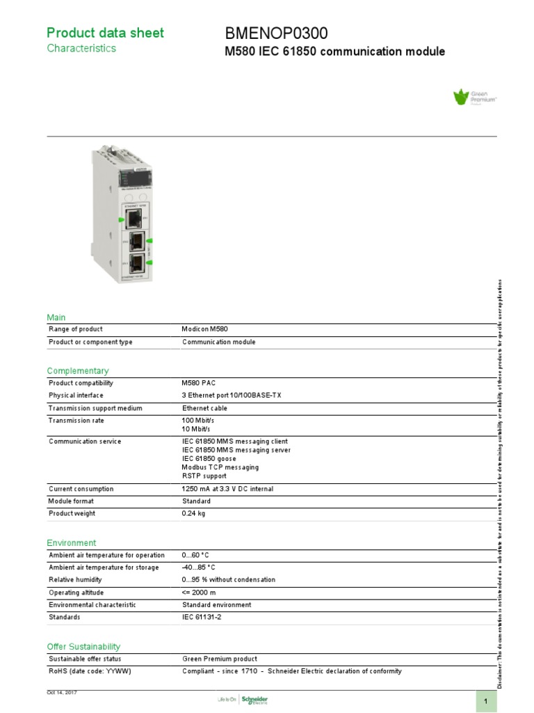 M580 BMENOP0300 Communication Module | PDF | Data Transmission ...