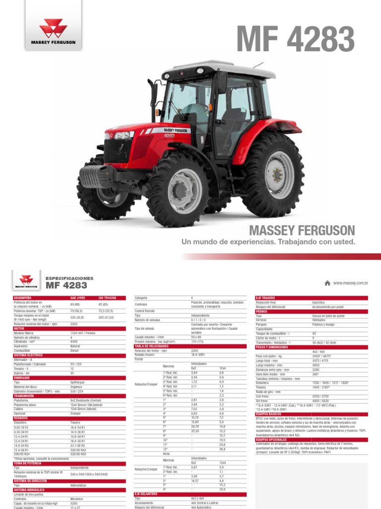 MF 4283 | PDF | Tracción en las cuatro ruedas | Tecnología de vehículos