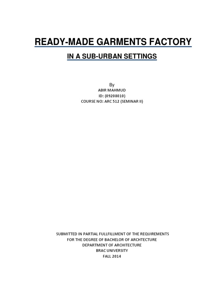 Garment Factory Design and Layout Analysis | PDF | Cotton | Employment
