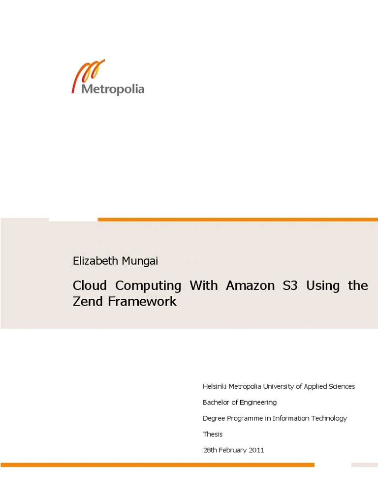 Cloud Computing With Amazon S3 Using The Zend Framework | PDF | Cloud Computing | Amazon Web ...