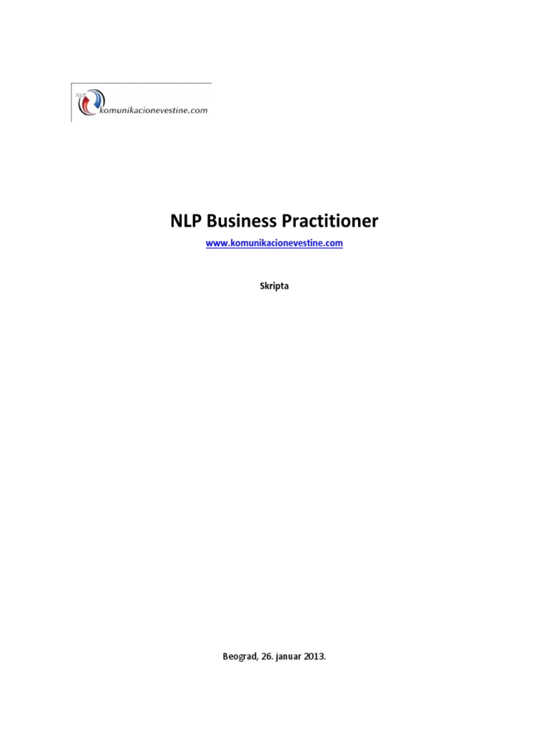 NLP Practitioner Skripta I Modul | PDF