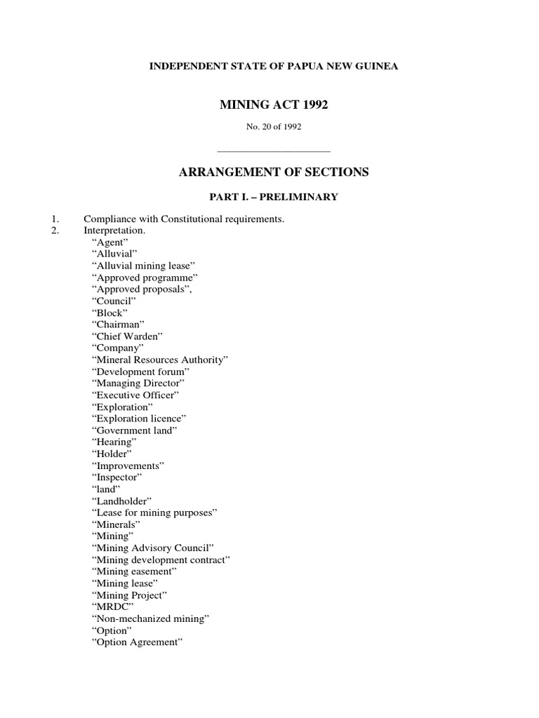 PNG Mining Act guide | PDF | Trust Law | Papua New Guinea