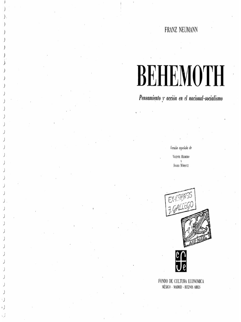 Behemoth, Pensamiento y Acción en El Nacional-Socialismo - Neumann PDF | PDF