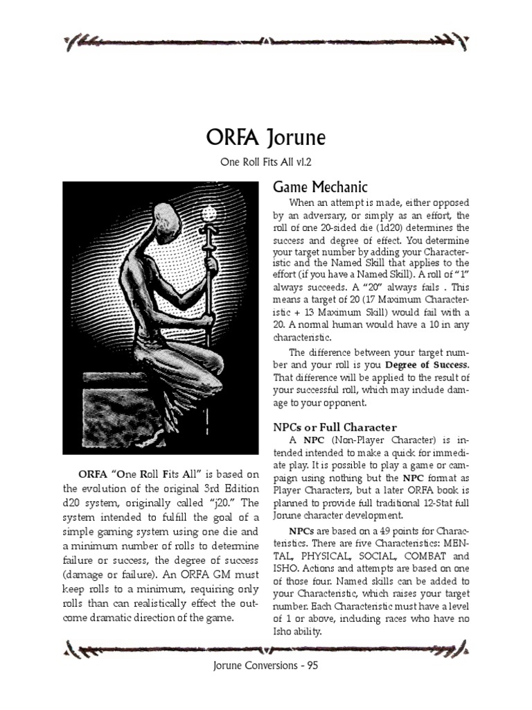 ORFA Jorune: Game Mechanic | PDF | Role Playing Games | Gaming