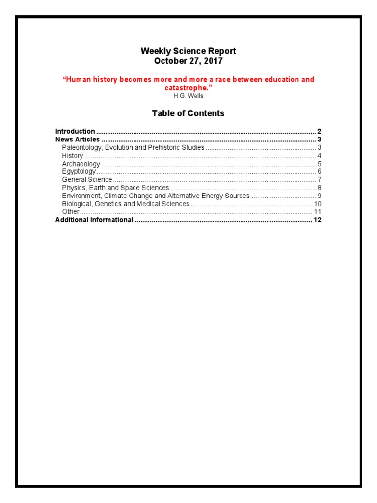 Weekly Science Report October 27, 2017 | PDF | Mars | Paleontology