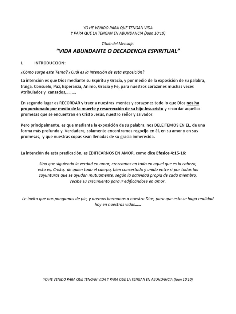 Vida Abundante | PDF | Dios en el cristianismo | Cristo (título)