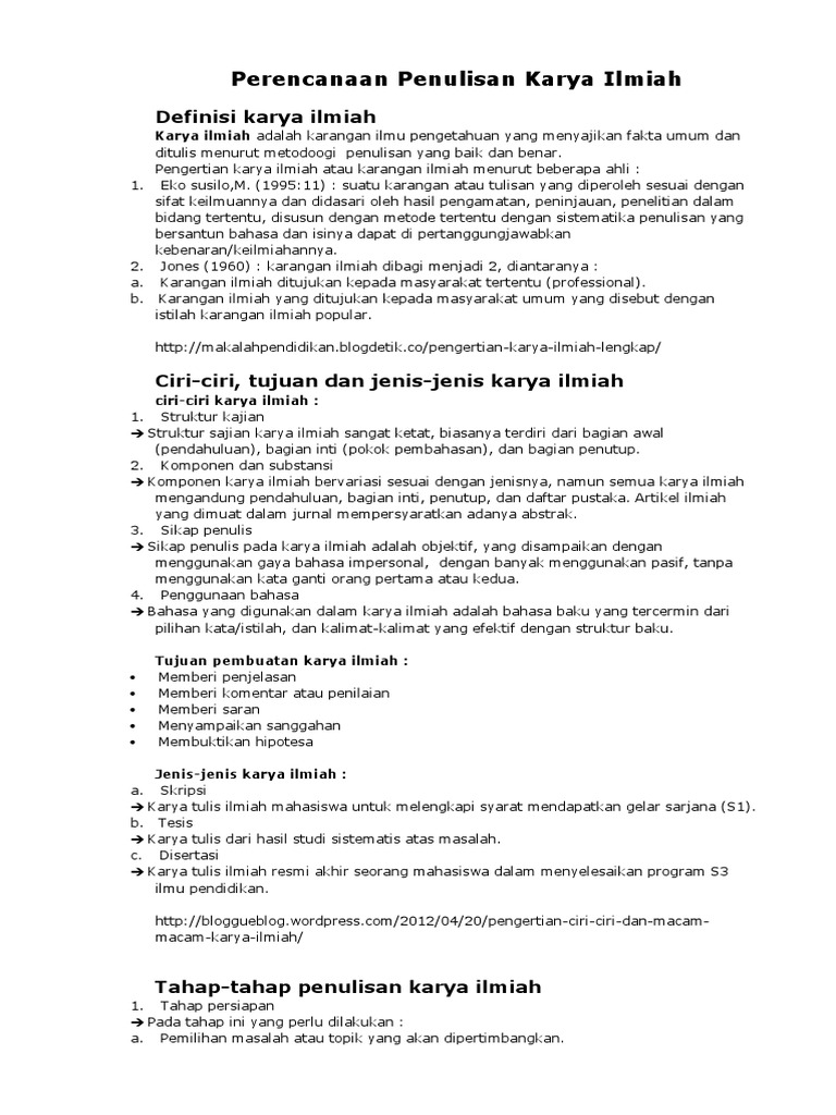 Perencanaan Penulisan Karya Ilmiah | PDF