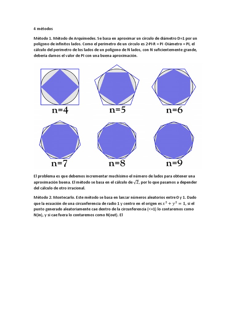 Calculo Del Numero Pi | PDF | Pi | Circulo