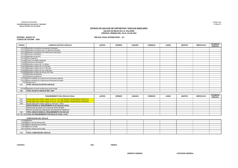 Formulario SB-205 Abr 09 | PDF | Depósito a plazo fijo | Requisito de ...