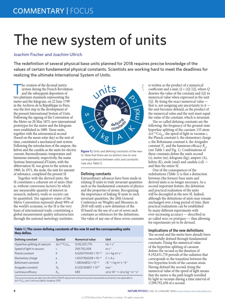 The New System of Units | PDF | Kilogram | Temperature