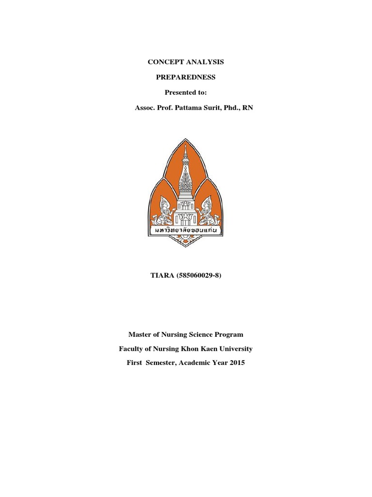 Concept Analysis Preparedness Presented To: Assoc. Prof. Pattama Surit ...