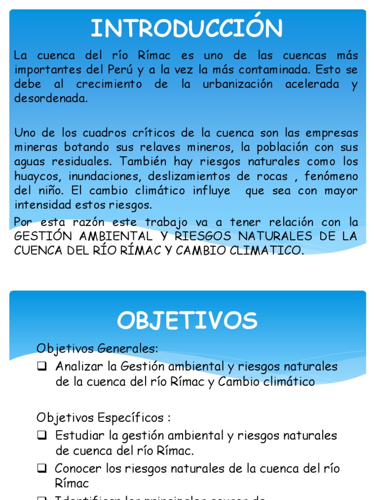 Introducción de La Cuenca Del Rio Rimac | PDF | Agua | Recursos hídricos