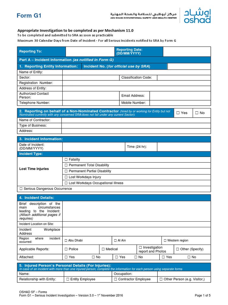Serious OSH Incident Investigation Report - V3.0 English | PDF ...