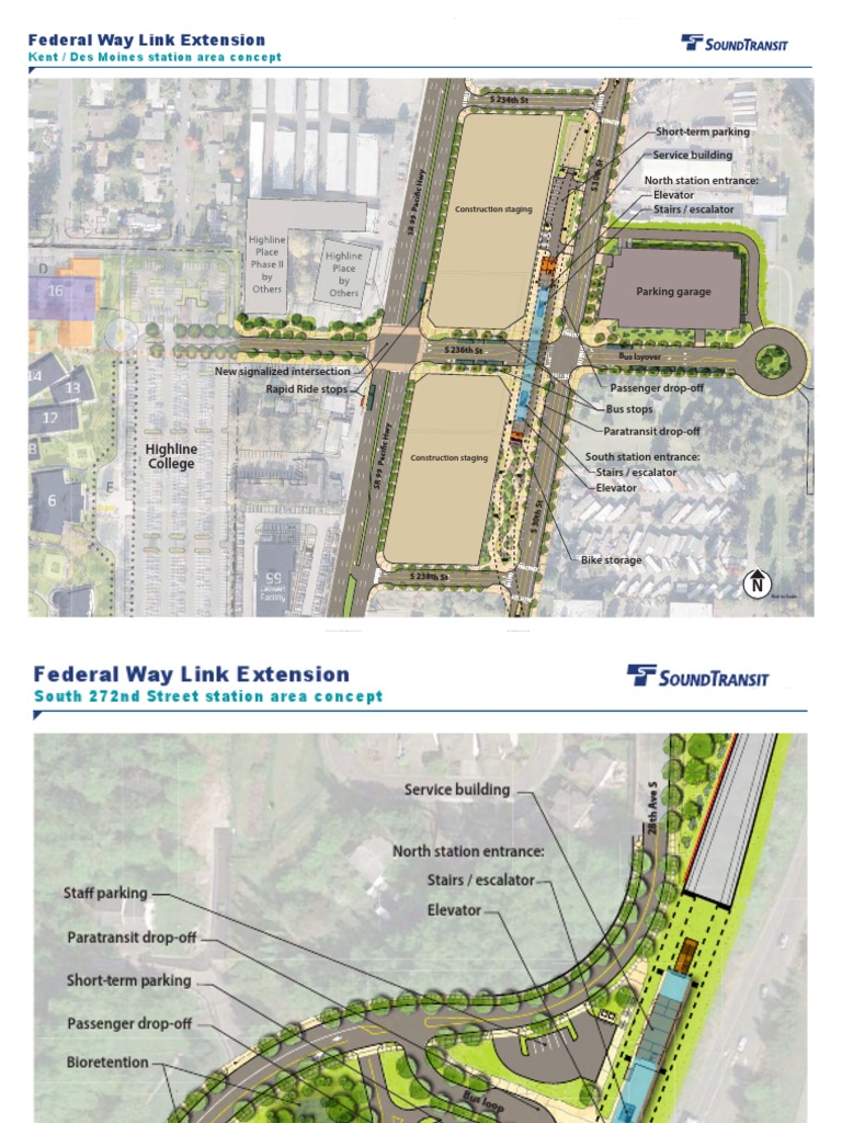 Federal Way Link Extension Station Plan | PDF | Passenger Rail ...