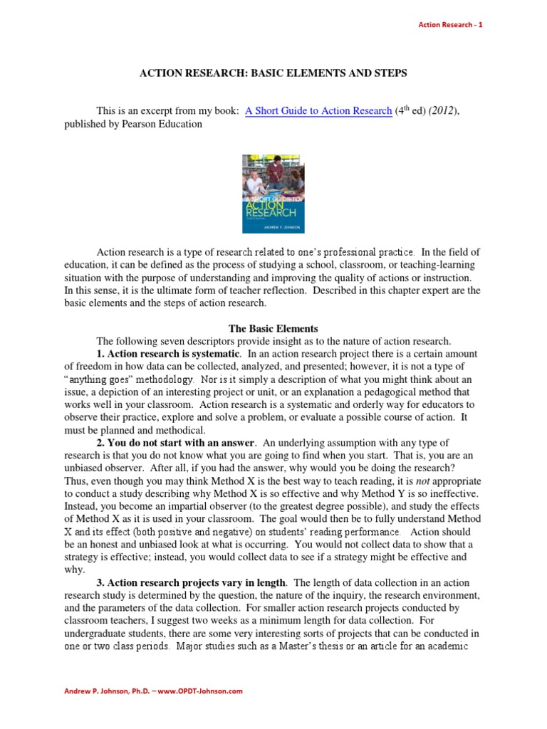 Action Research Basic Elements and Steps | PDF | Action Research ...