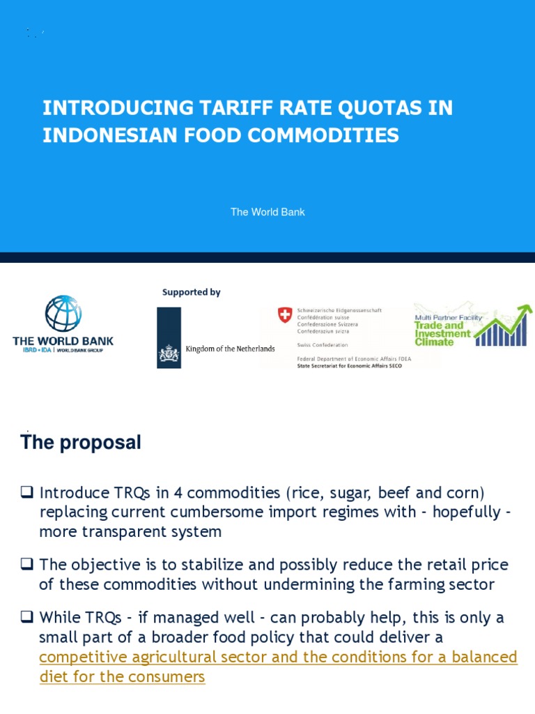 Introducing Tariff Rate Quotas in Indonesian Food Commodities | PDF ...
