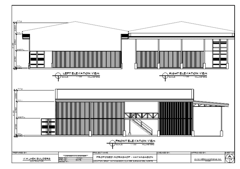 Left Elevation View Right Elevation View: Proposed Workshop ...