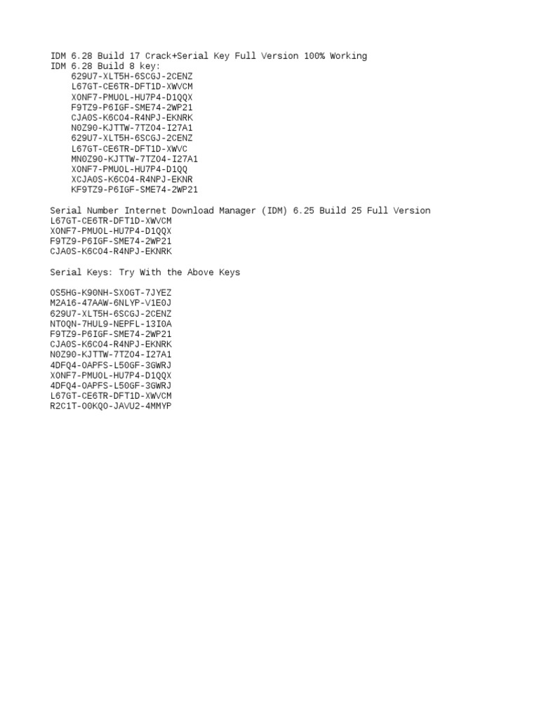 Get IDM 6.28 Build 17 Crack with Serial Keys | PDF | Computing And Information Technology