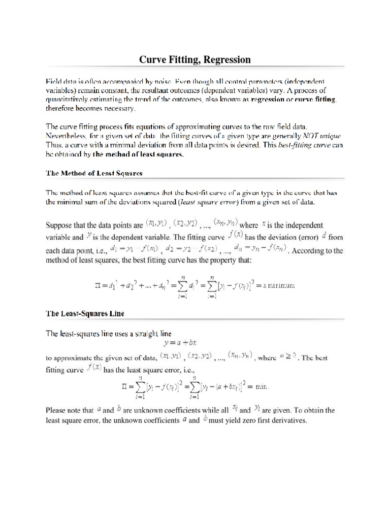 An In-Depth Explanation of Least Squares Regression and Curve Fitting Techniques for ...