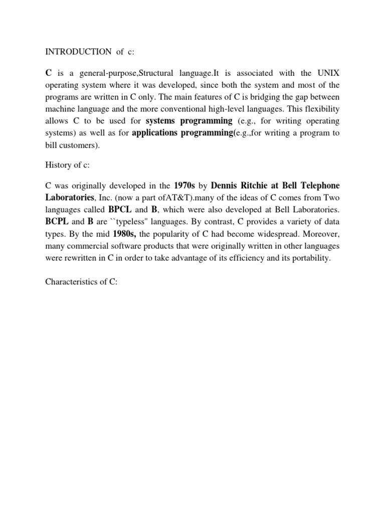 Introduction of C | PDF