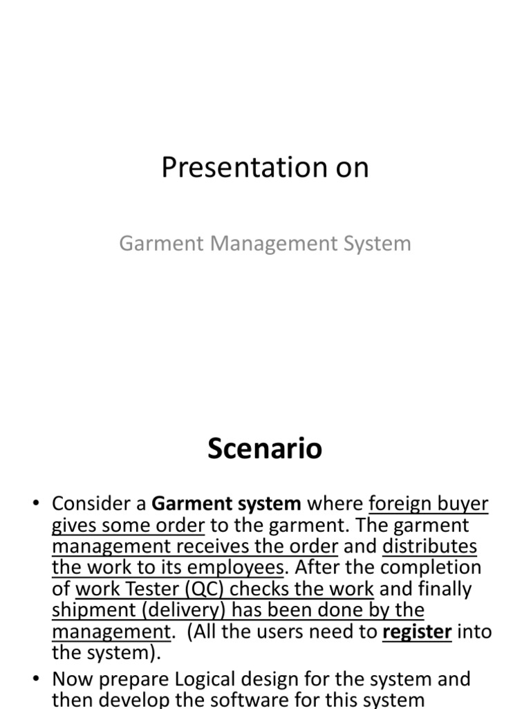 Garment Management System Overview | PDF