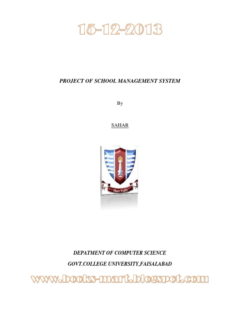 Project of School Management System PDF | Download Free PDF | Teachers ...