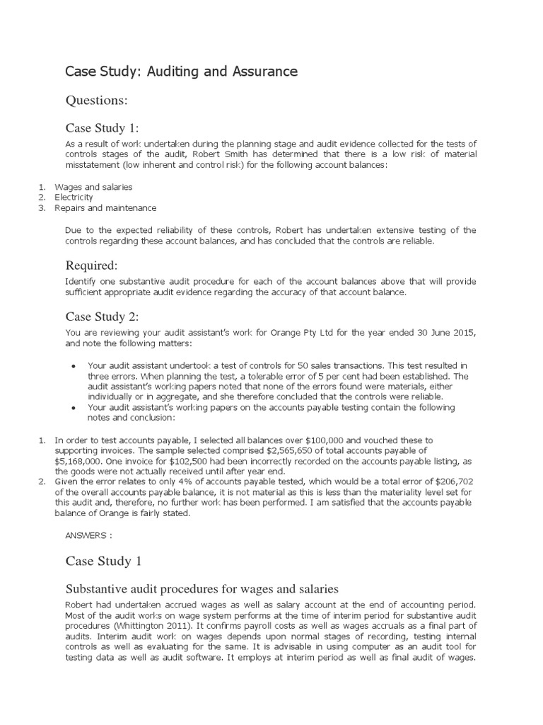 A&A-I Case studies | Accounts Payable | Audit | Free 30-day Trial | Scribd