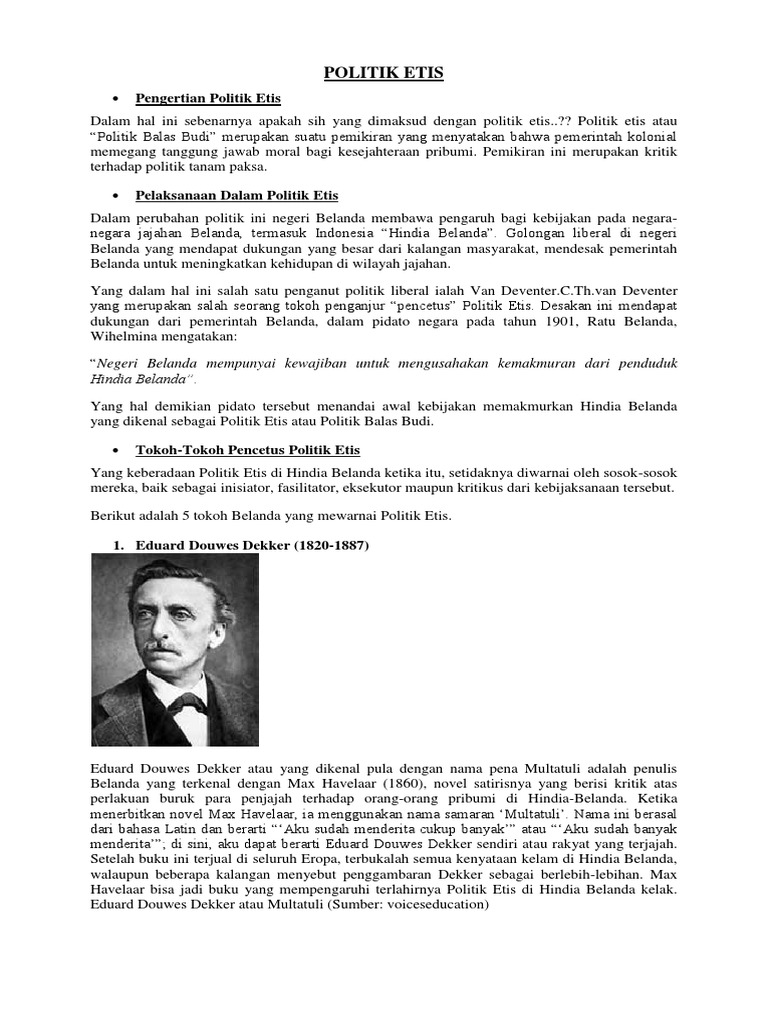 Tokoh Pencetus Politik Etis di Belanda | PDF | Sejarah