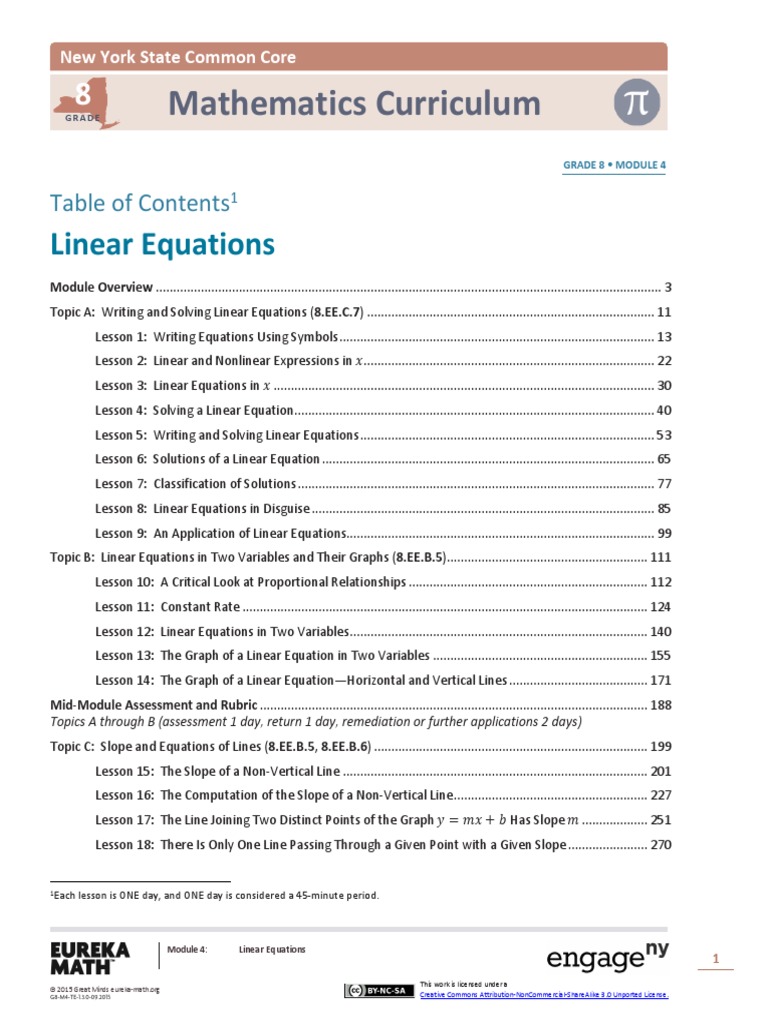 Math g8 m4 Teacher Materialssdsa | PDF | Line (Geometry) | Equations