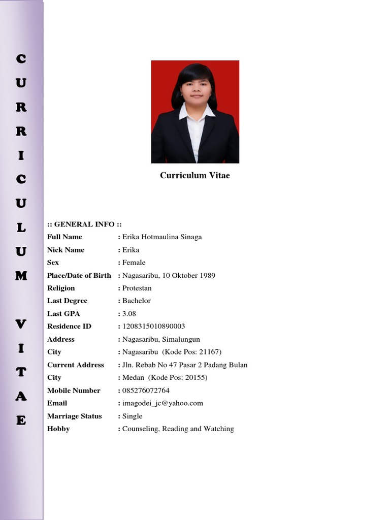 Curriculum Vitae Erika | PDF