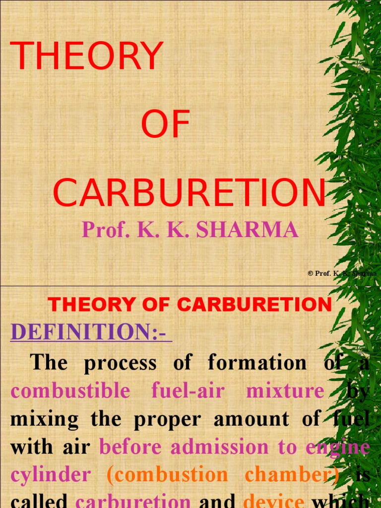 Understanding Carburetion Principles | PDF | Carburetor | Internal ...