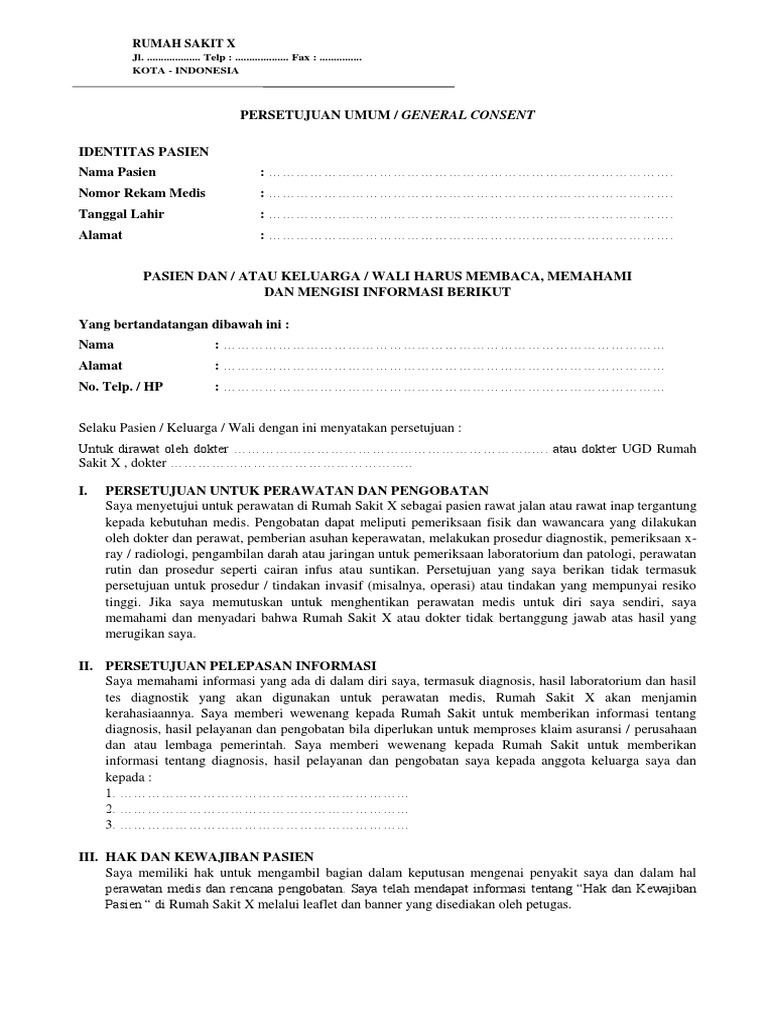 Formulir General Consent | PDF