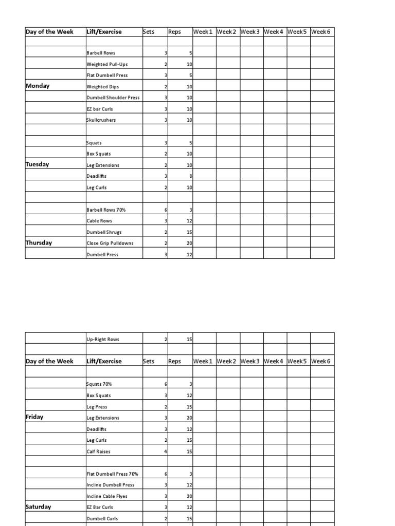 6-Week Strength Training Plan | PDF