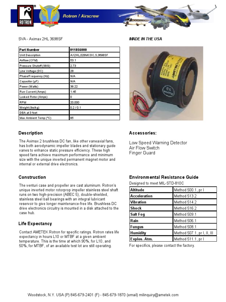 Aximax 2HL 3698SF Fan | PDF | Mechanical Engineering | Manufactured Goods