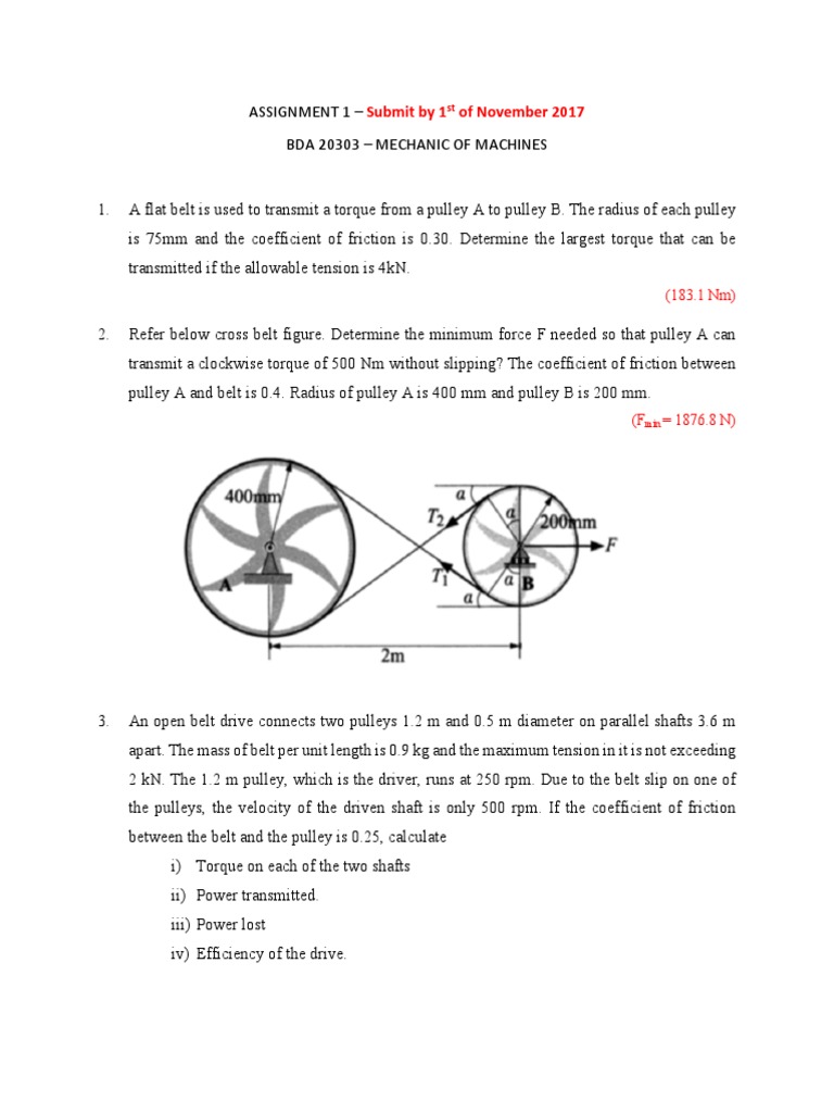 Assignment Mom | Download Free PDF | Belt (Mechanical) | Gear