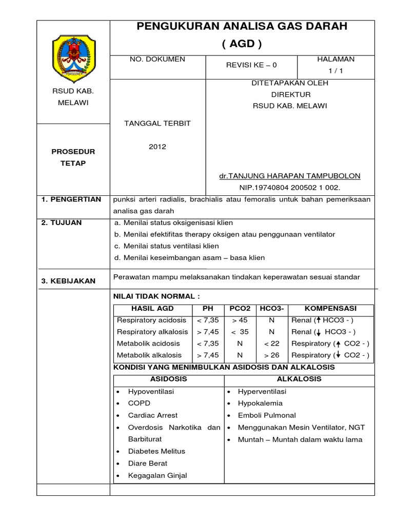 SOP Pengukuran AGD | PDF
