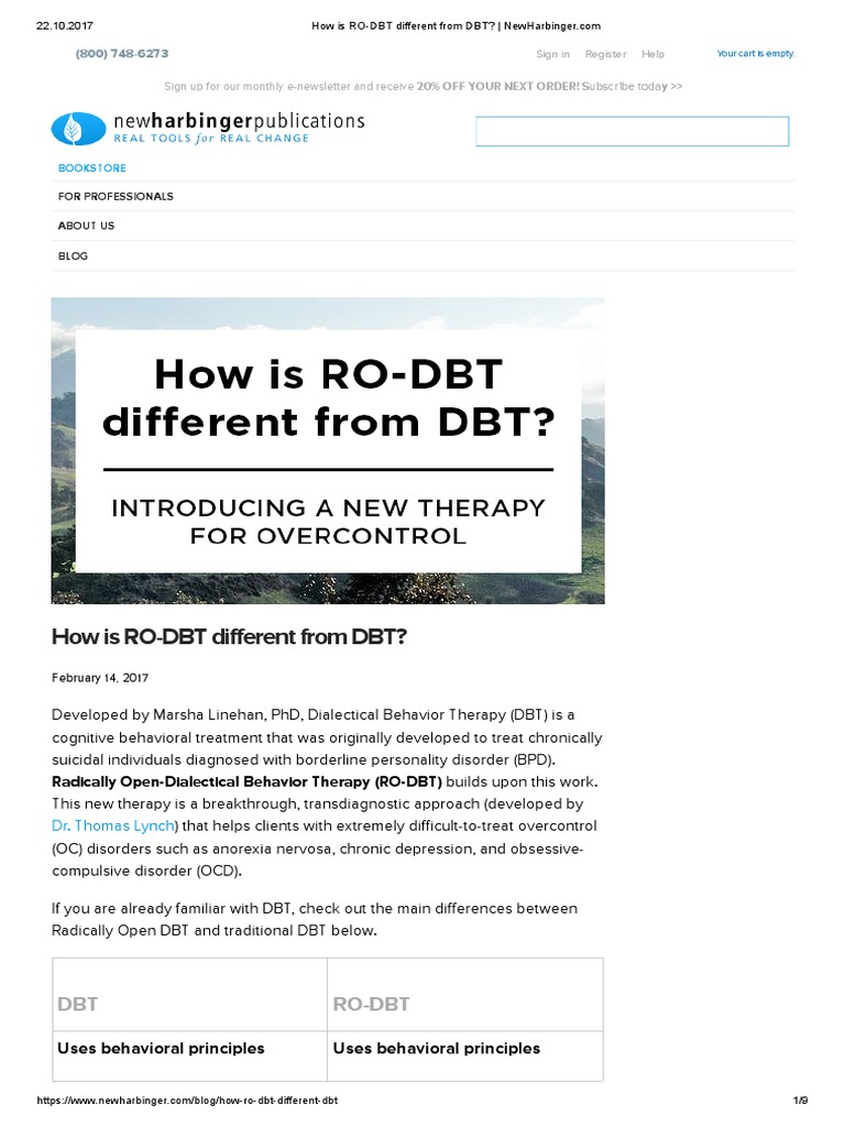 How Is RO-DBT Different From DBT - NewHarbinger | PDF | Dialectical ...