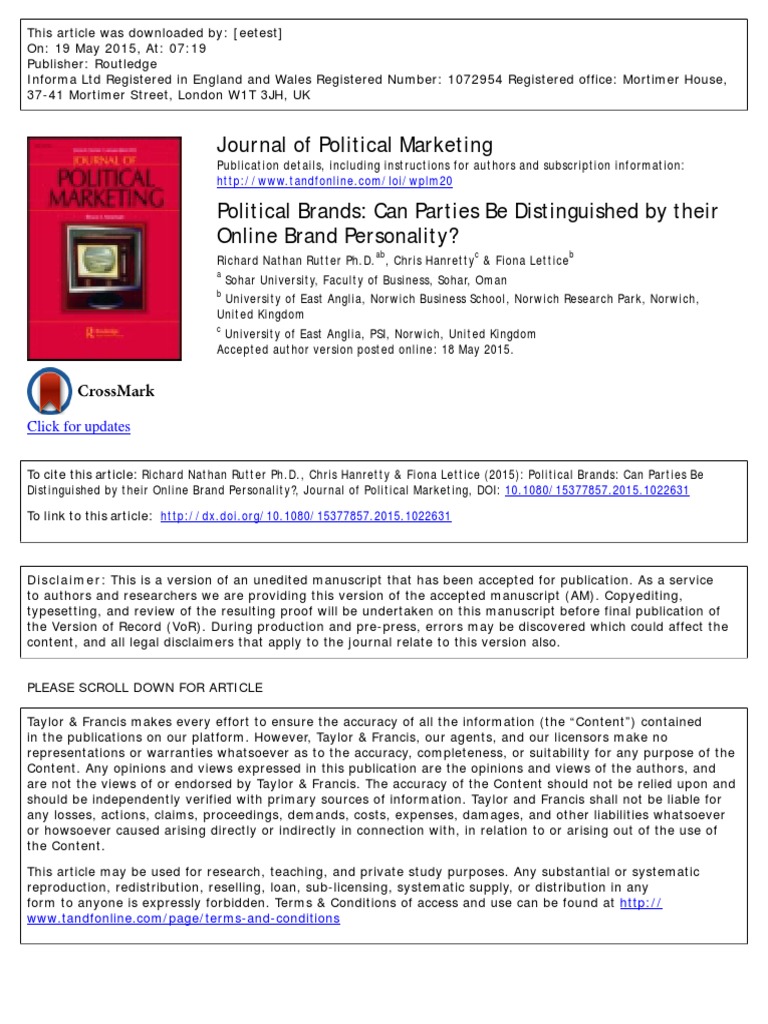 Political Brands - Can Parties Be Distinguished by Their Online Brand ...