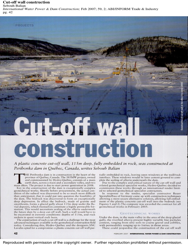 Cut-Off Wall Construction | PDF