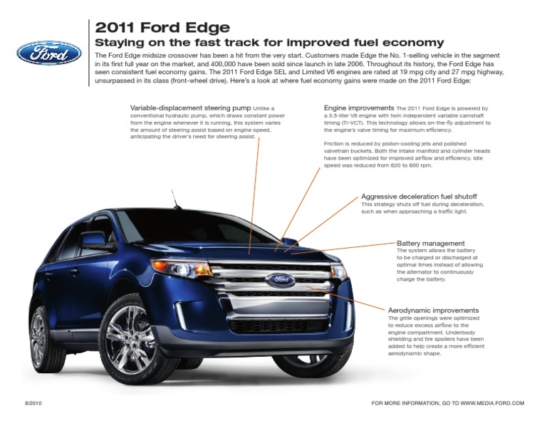 2011 Ford Edge Fact Sheet | PDF | Fuel Economy In Automobiles | Ford ...