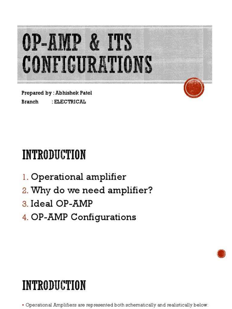 OP-AMP & It's Configurations | PDF