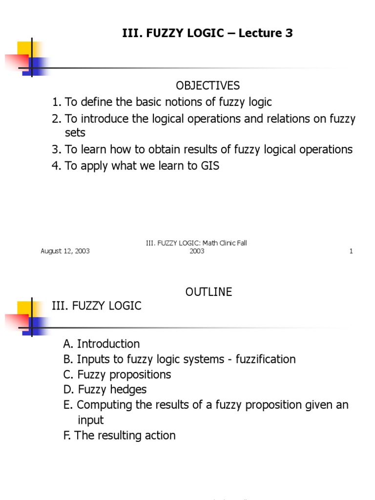 Lecture 3 Fuzzy Logic | PDF | Fuzzy Logic | Proposition