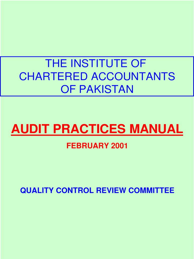Audit Practices Manual | PDF | Internal Control | Audit