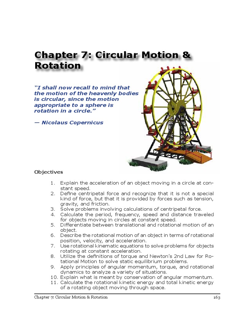7 - Circular Motion and Rotation | PDF | Acceleration | Rotation Around A Fixed Axis